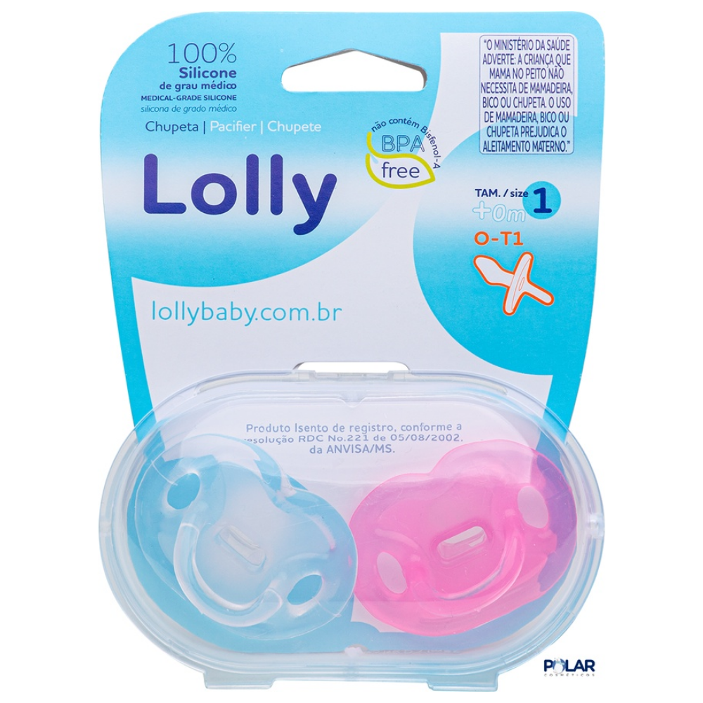 Chupeta Lolly de Silicone Ortodôntica