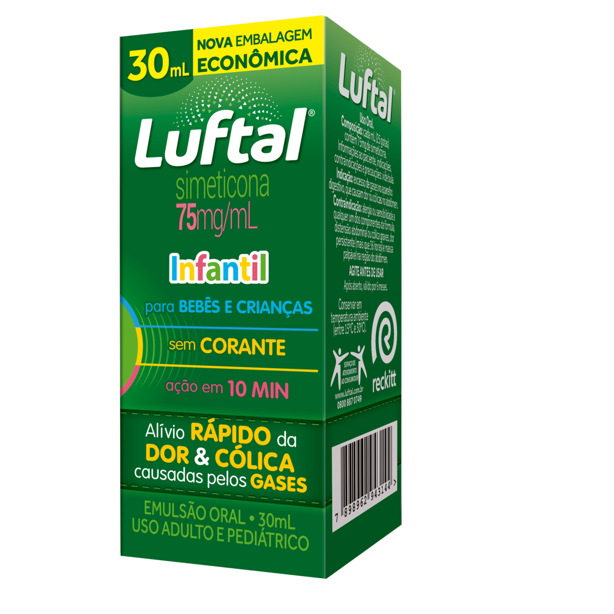 Luftal 75mg/ml Reckitt Benckiser Infantil Caixa 30ml Emulsão Gotas Oral ...