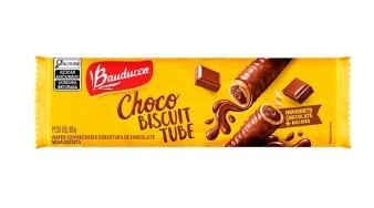 WAFER RECHEIO E COBERTURA CHOCOLATE BAUDUCCO CHOCO TUBE PACOTE 80G